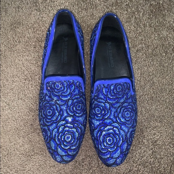 Shoes | Mens Blue Rose Dress Shoes | Poshmark